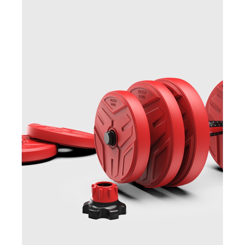 Buy 30KG Red Premium Dumbbell Set Barbell Weight Plate Home Gym Fitness ...