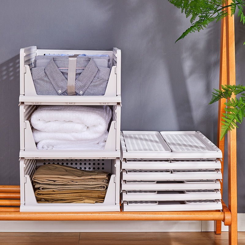 Buy 5x Foldable Stackable Slidable Multi Purpose Plastic Storage Drawer ...