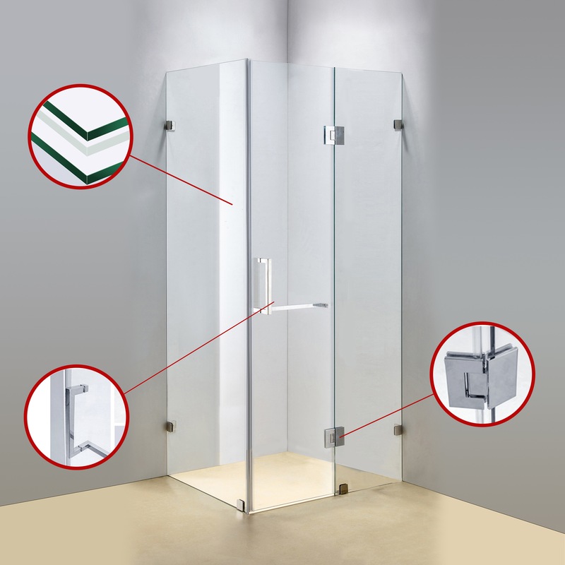 Buy 1200 x 700mm Frameless 10mm Glass Shower Screen By Della Francesca ...