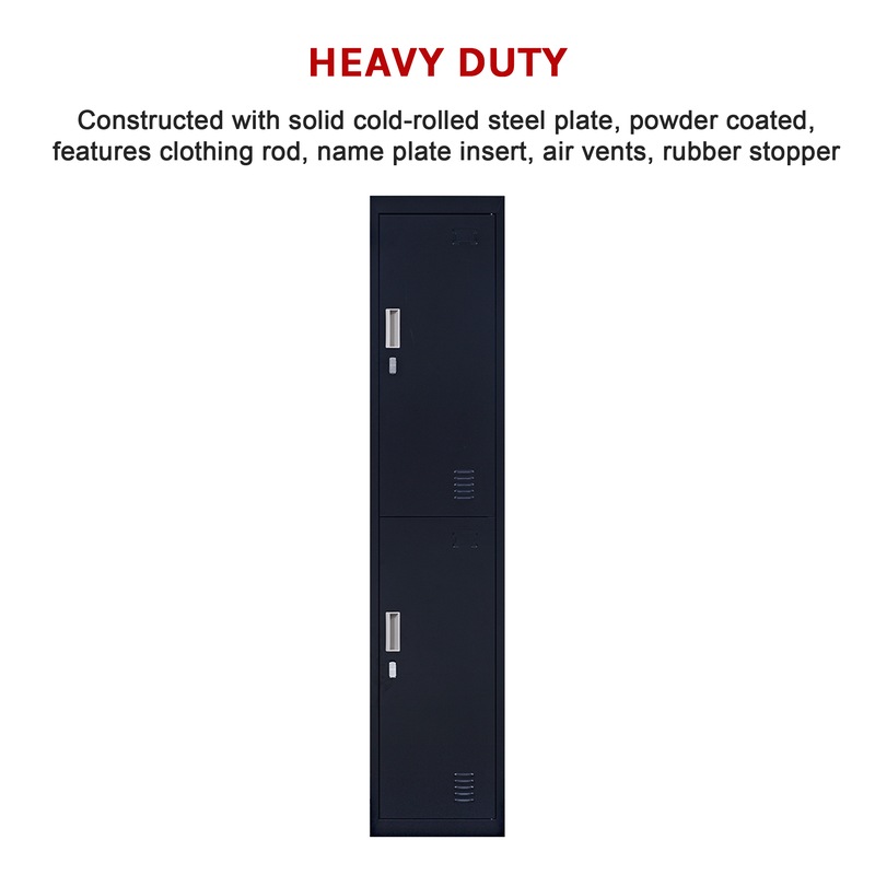 Buy 2-Door Vertical Locker for Office Gym Shed School Home Storage - MyDeal