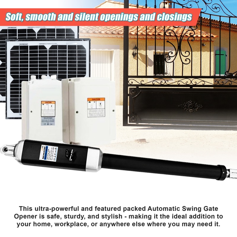 Buy 500KG 20W Solar Single Swing Auto Motor Remote Gate Opener - MyDeal