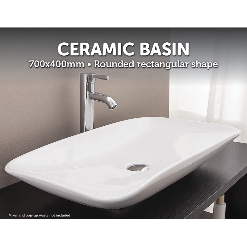 Bathroom Ceramic Rectangular Above Countertop Basin for Vanity - MyDeal