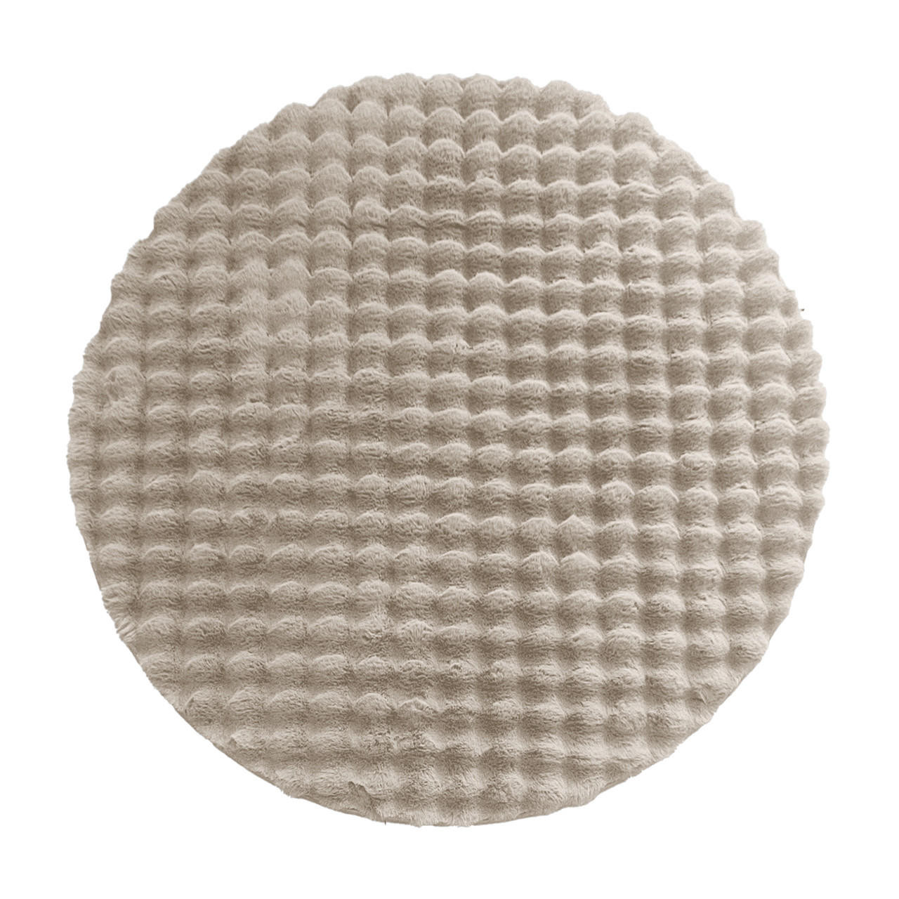 Buy Armida 160cm Round Fluffy Faux Fur Bubble Rug Beige - MyDeal Australia
