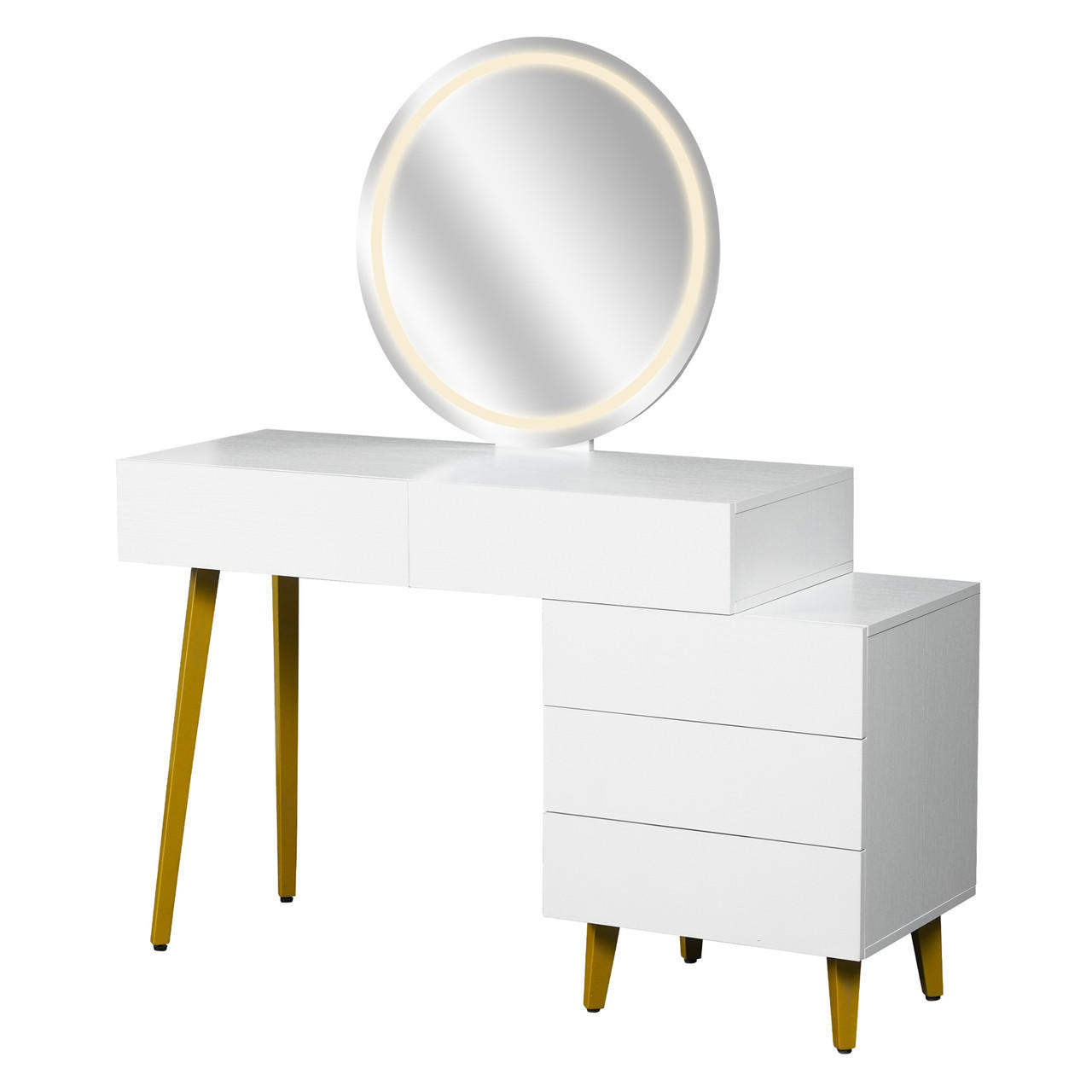 Buy Demetria Dressing Table w/ Touch Screen Mirror LED Light White ...