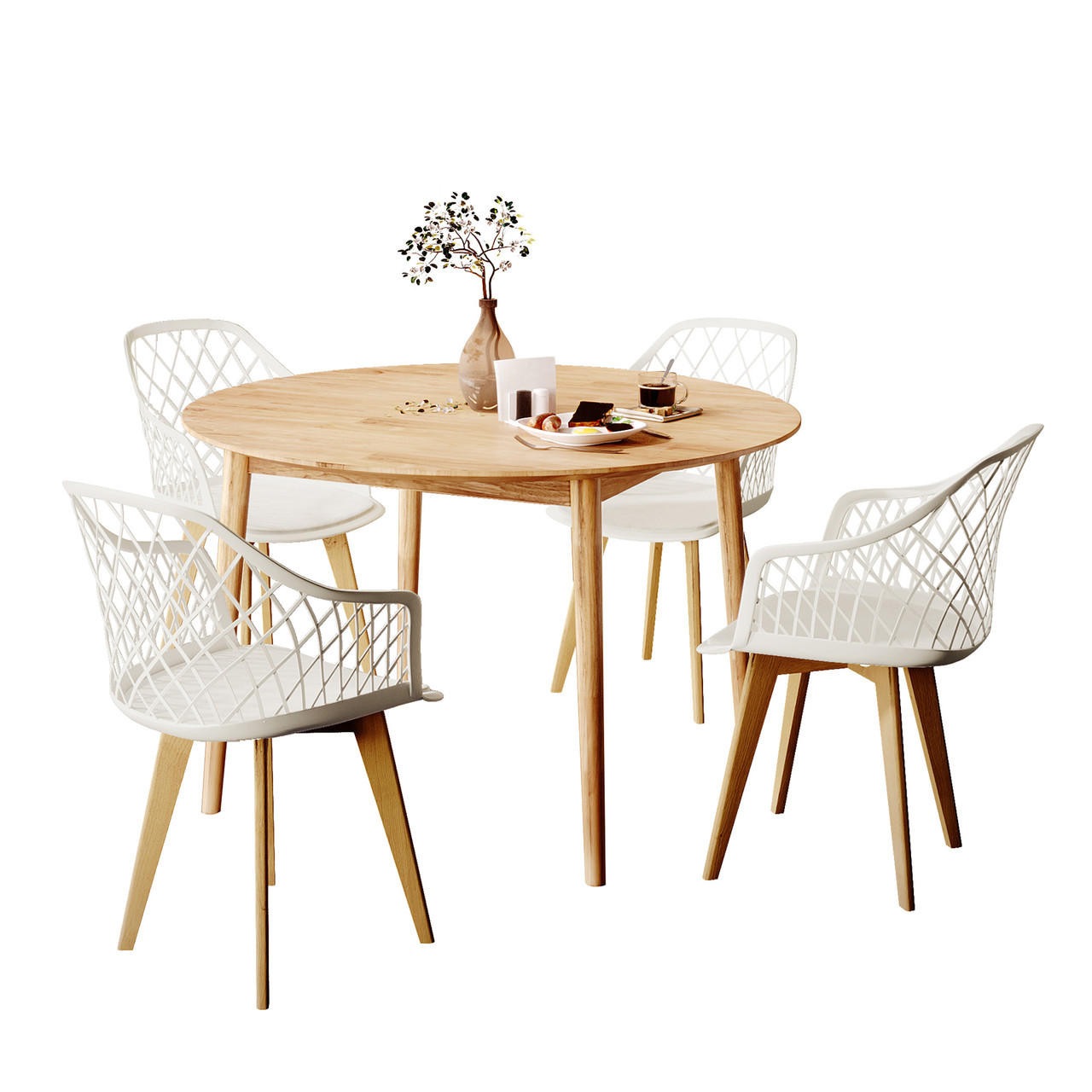 Buy Edna Dining Set with Caesar Chairs - Cream White Cream White ...