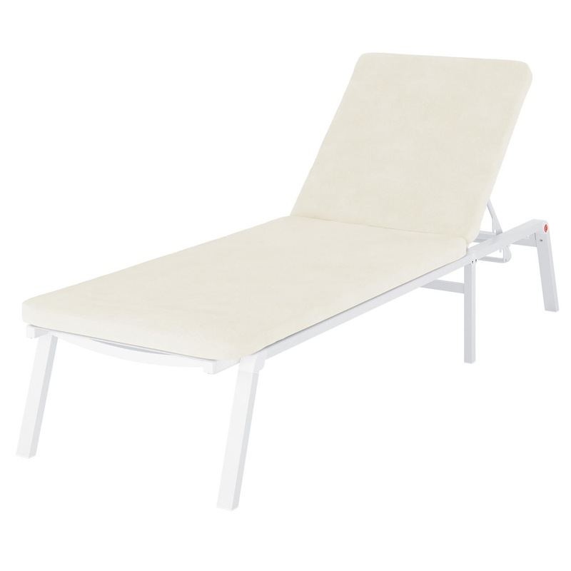 Buy Jabari Outdoor Sunbed with Cushion Cream White - MyDeal