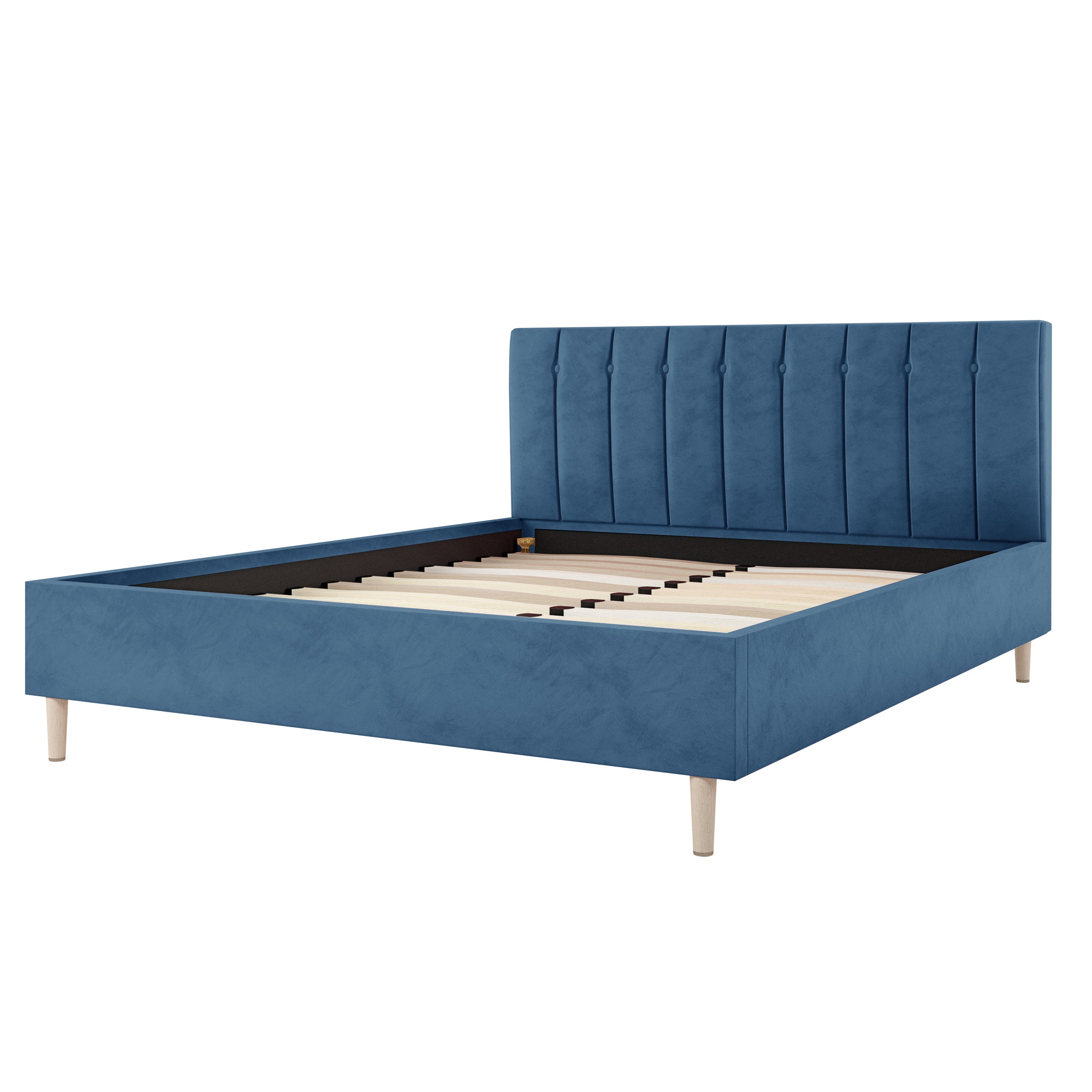 Buy Kelly Velvet Bed Frame - Ocean Blue Queen - MyDeal Australia