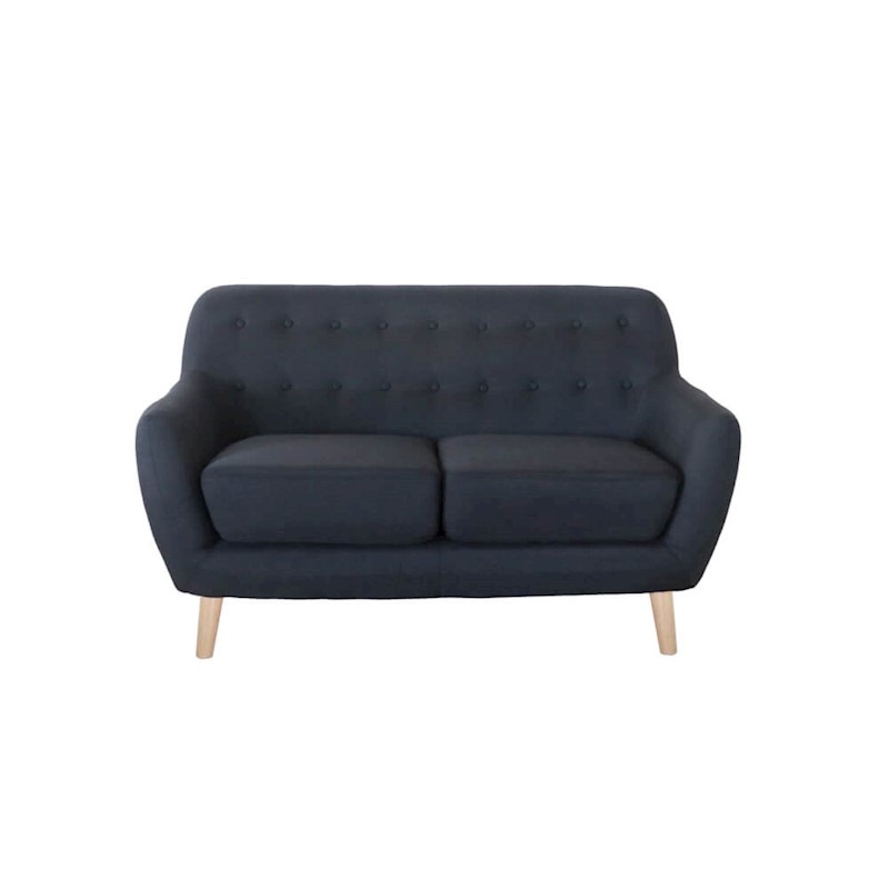 Buy Luxo Lovenholm Two Seater Scandinavian Sofa - Black - MyDeal Australia