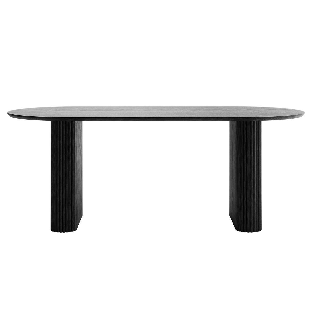 Buy Marciana 8 Seater Fluted Oval Dining Table Black - MyDeal Australia