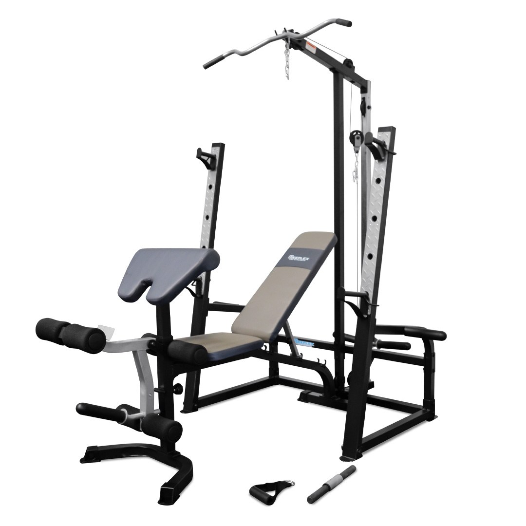 Buy Bench Press with Squat Rack Lat Pulldown + Attachments - MyDeal ...