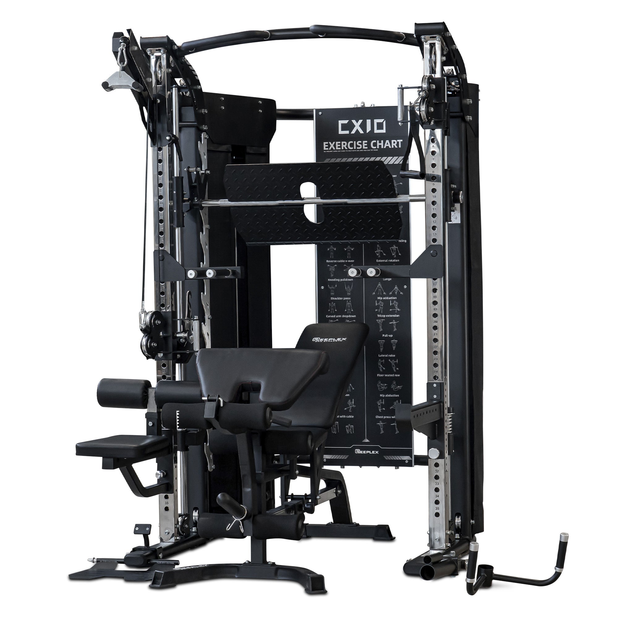 Buy Reeplex CX10 Multi Station Gym + Adjustable Bench + Leg Press ...