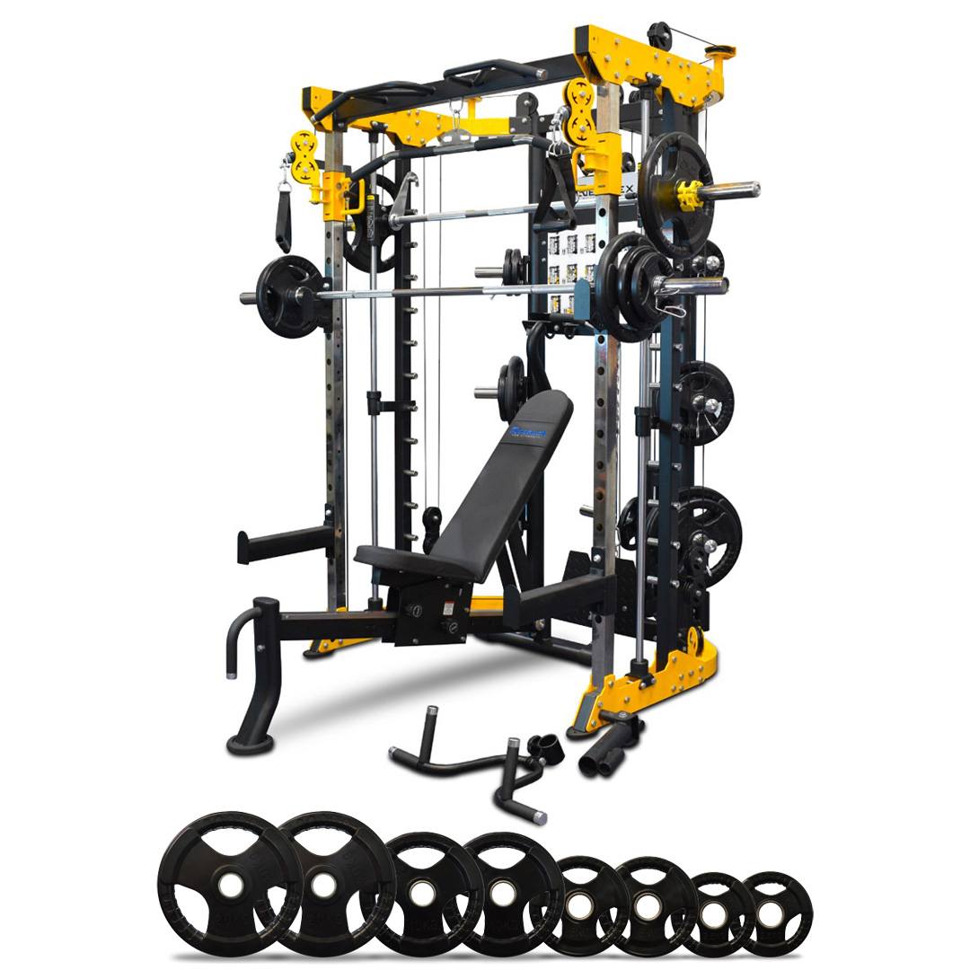 Buy Reeplex Funcitonal Trainer with Bench 100kg Olympic Weights and 7ft ...