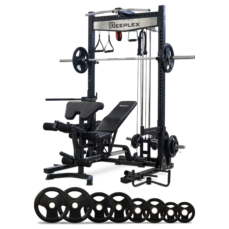 Buy Reeplex RPR8 Squat Rack + Adjustable Bench + 100kg Olympic Weights ...