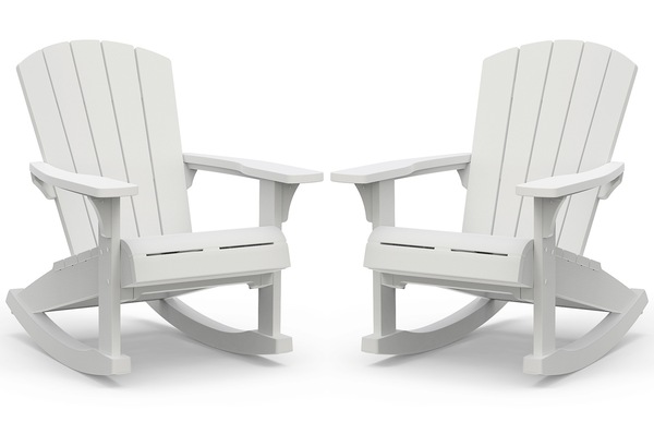 Buy Keter Alpine Rocking Adirondack Chair- White - 2 Pack - MyDeal ...