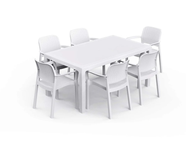 Buy keter Melody Bella Dining Set- White - MyDeal Australia