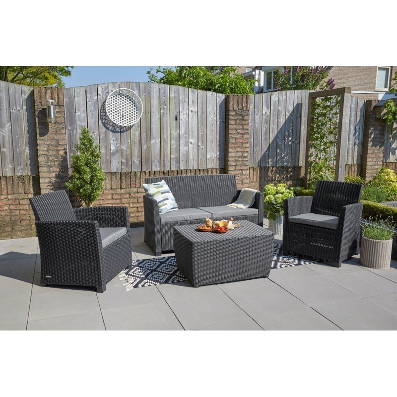 Buy Keter Outdoor Furniture Lounge Set (Mia)-Graphite - MyDeal