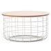 Gabriela Round Cage Coffee Table w/ Light Oak Top | Buy Coffee Tables - 177357