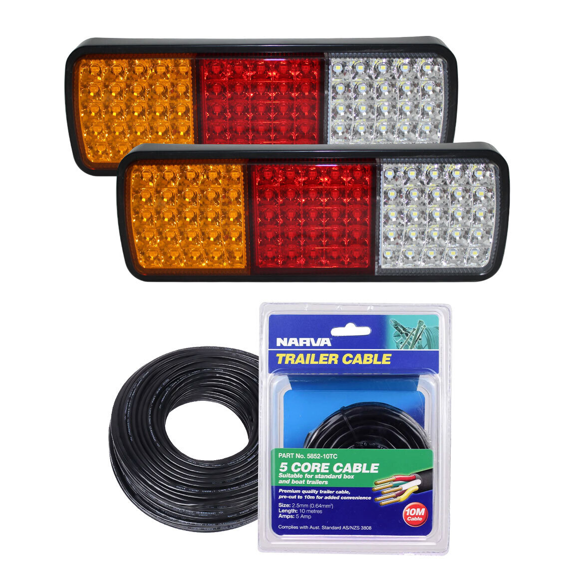 Buy Elinz 2x LED Tail Lights Stop Reverse Turn Indicator 12V Caravan ...