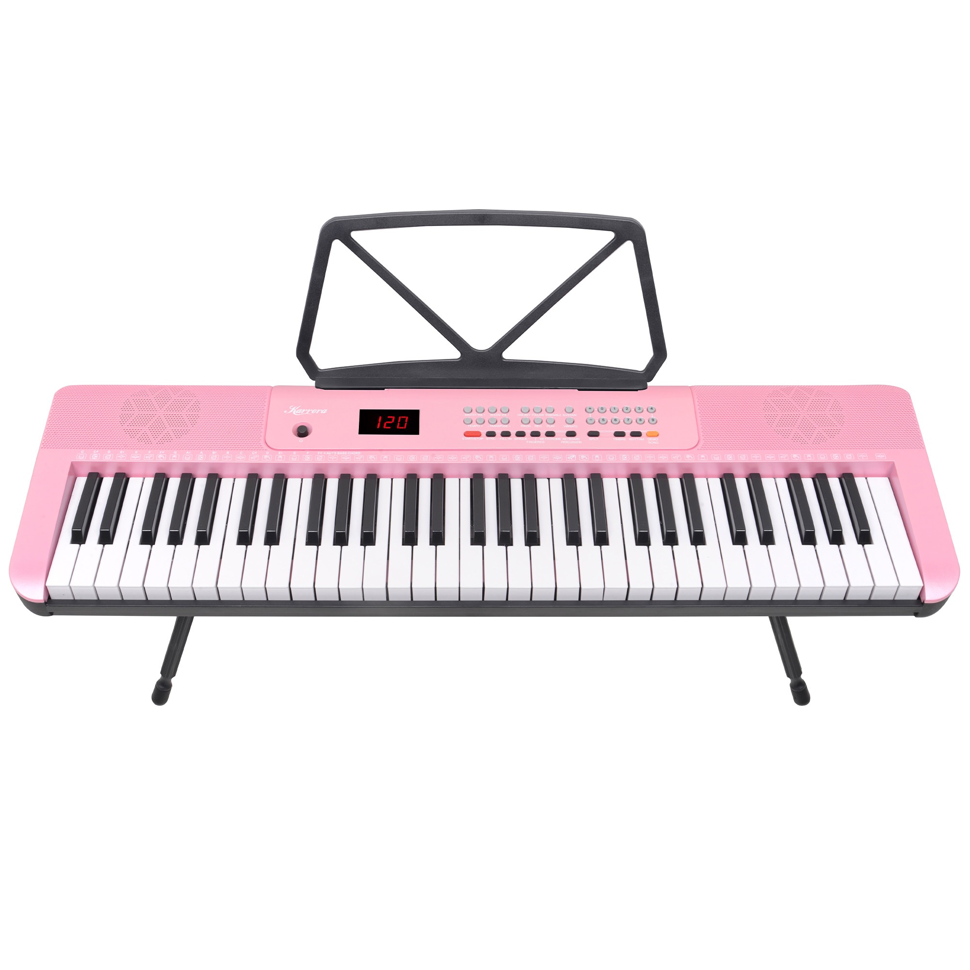 Buy Karrera 61-Key Electronic Piano Keyboard with LED and Folding Stand ...