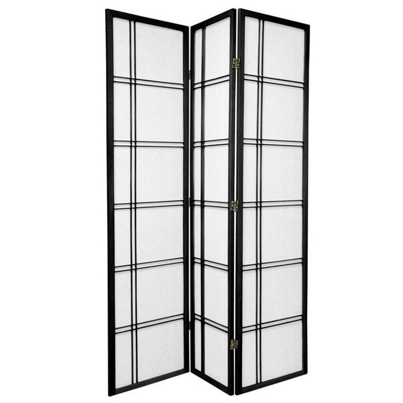 Buy Cross Room Divider Screen Black 3 Panel - MyDeal