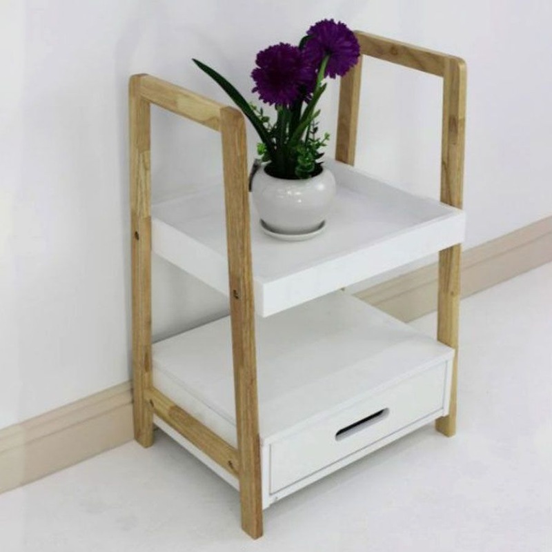 Buy Wooden Shelving Unit with Drawer 2 Tier - MyDeal