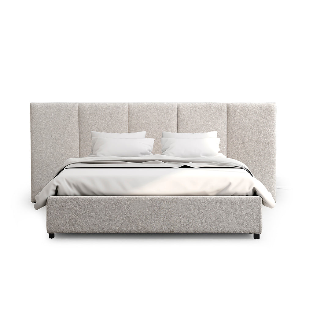 Buy Amado Queen Bed Frame - Clay Grey with Storage - MyDeal Australia