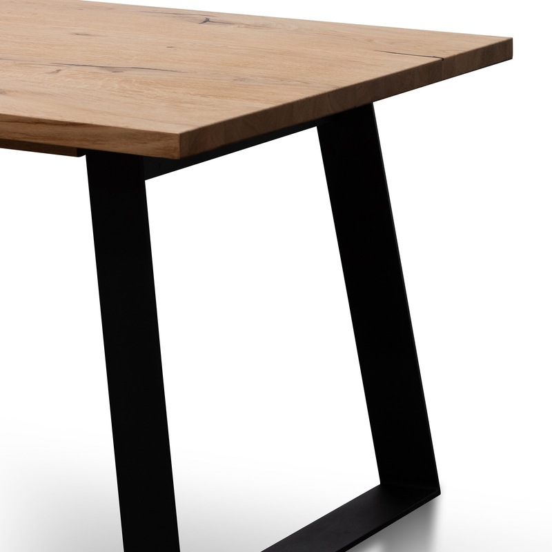 Buy Hudson 2.2m Straight Top Dining table - Rustic Oak - Metal Legs ...