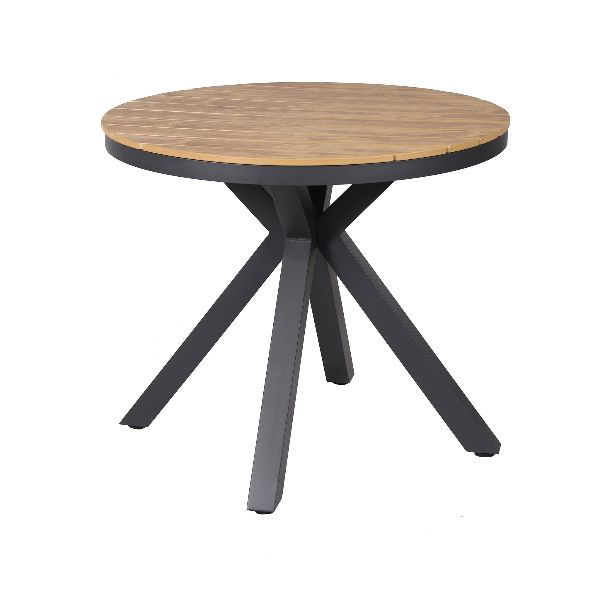 Buy Vanesa 90cm Round Charcoal Outdoor Dining Table - Natural - MyDeal ...