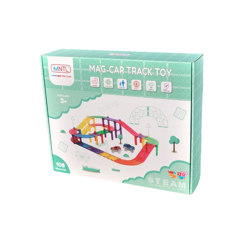 Buy Magnetic Car Track 108pcs w/A4 Battery Operate Cars - MyDeal