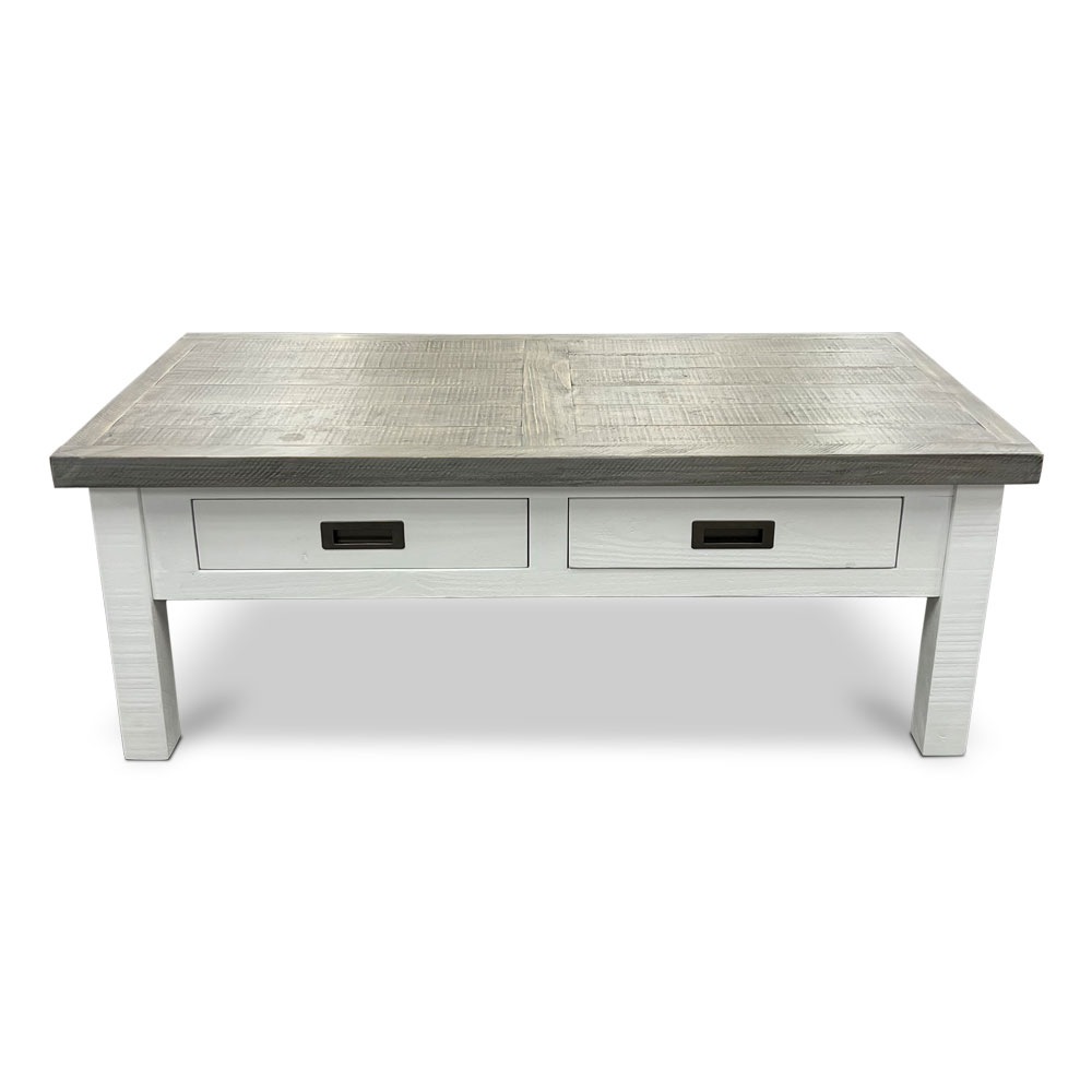 Buy Ashton Rectangle Indoor Timber Coffee Table In Brushed White With Grey Wooden Top - MyDeal ...