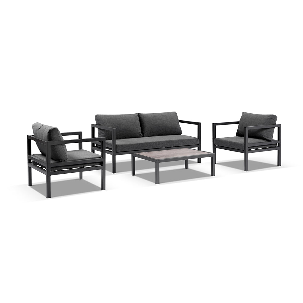 Buy Cuba Outdoor Aluminium 2+1+1 Lounge Set with Coffee Table - Outdoor ...