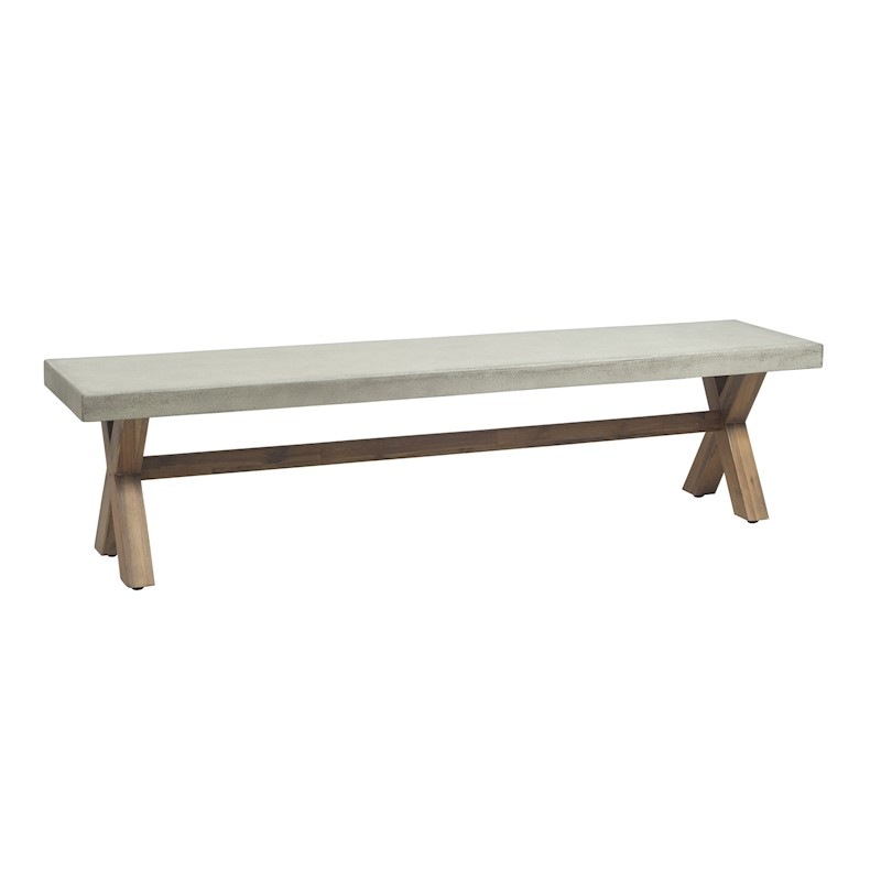 Buy Rhodes 1.8M Outdoor Poly Cement Bench Seat With Timber Legs - MyDeal