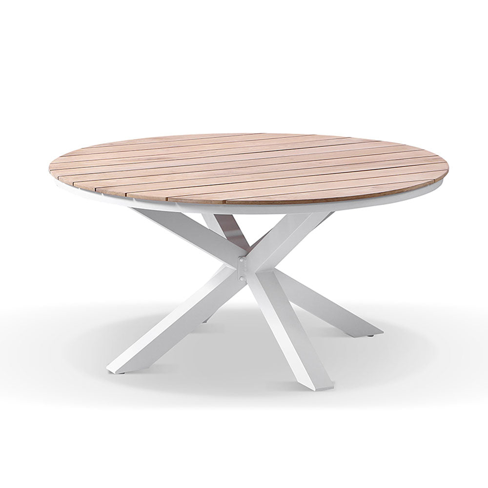 Buy Tuscany Round 1.5m Outdoor Aluminium and Teak Top Dining Table ...