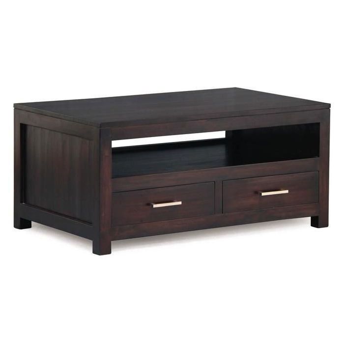 Buy Paris Timber Coffee Table w/ 4 Drawers in Chocolate - MyDeal Australia