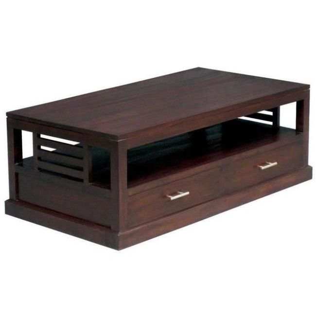 Buy Holland Timber Coffee Table w/ 4 Drawers Chocolate - MyDeal Australia