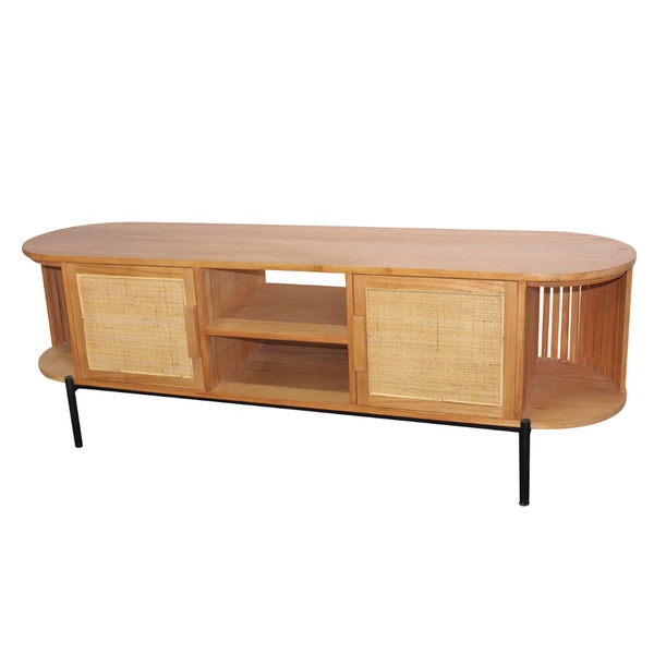 Buy BT Otis Solid Timber 2 Door Entertainment Unit with Rattan Insert ...