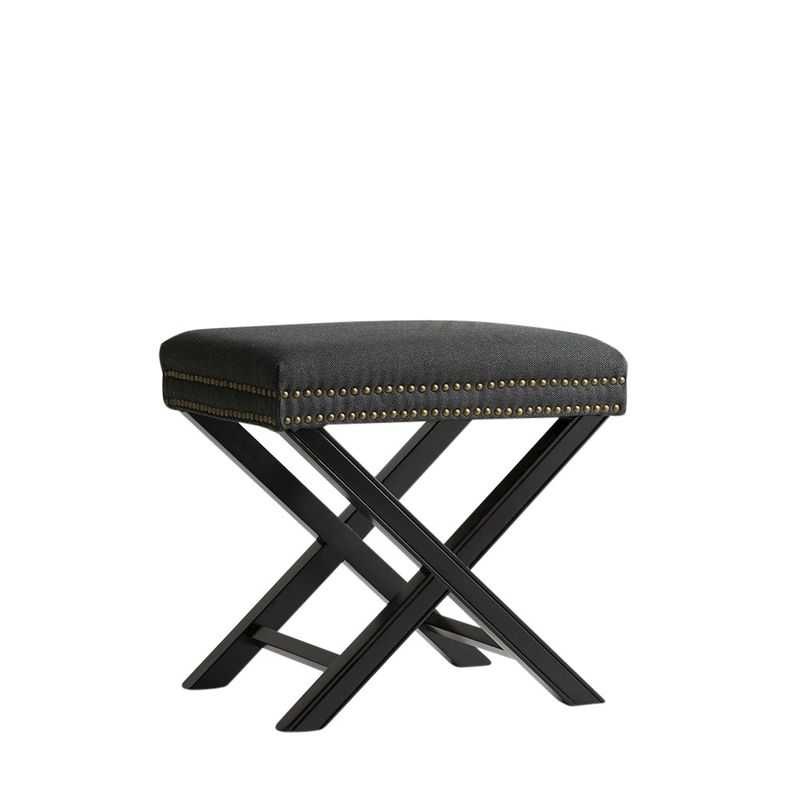 Buy HCL Rectangle Studded Ottoman with Timber Cross Leg - MyDeal