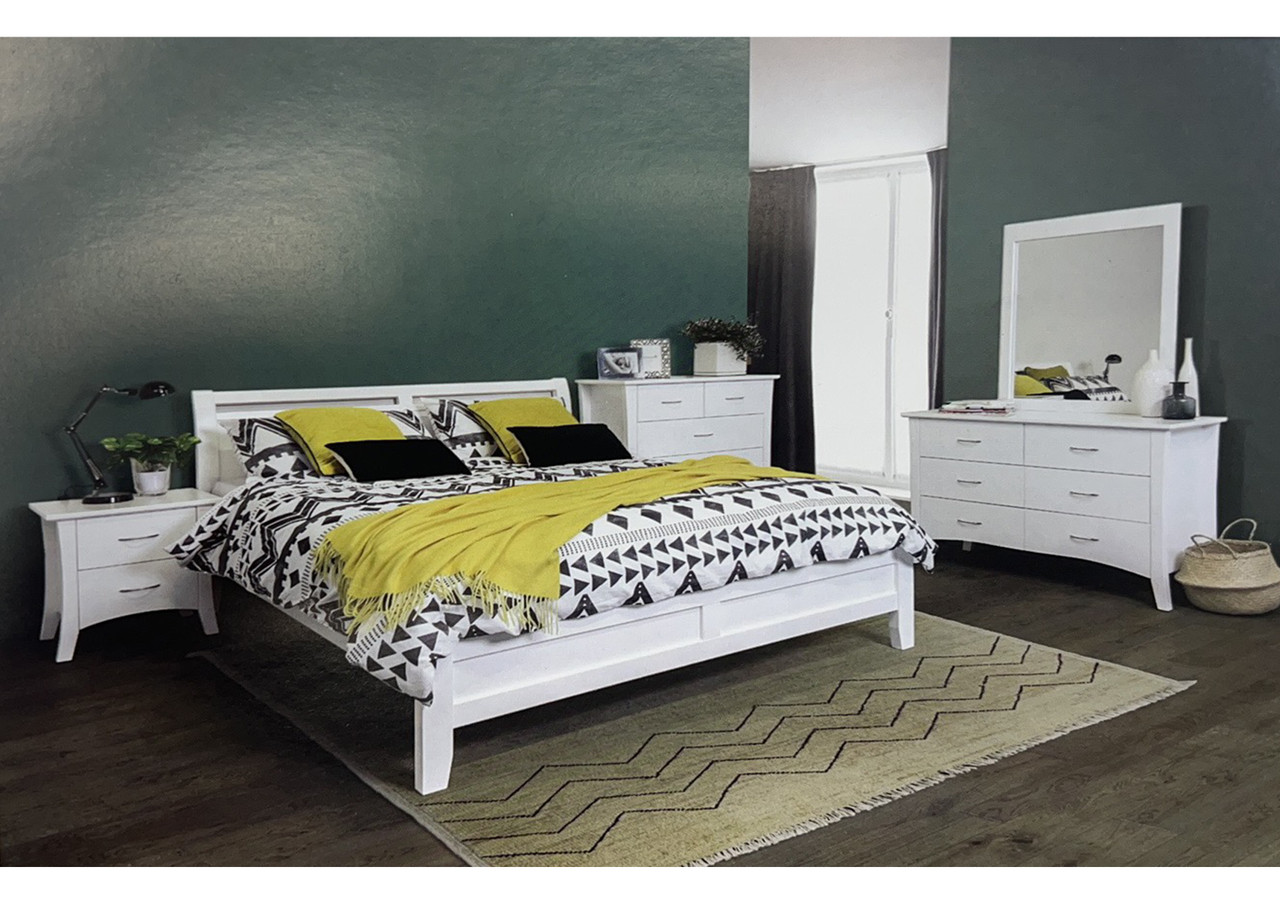 Buy Double or Queen Savannah 3 Piece Bedside Bedroom Suite With Dalby Case Goods - White ...