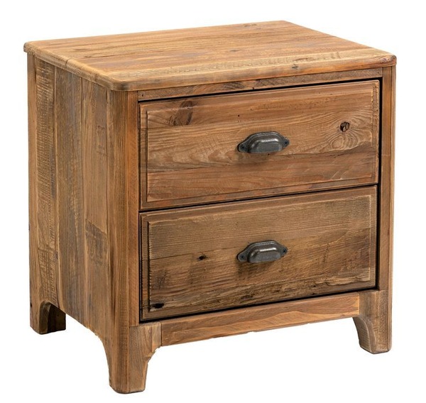 Buy Recycled Timber Bedside Table with Drawers - MyDeal Australia