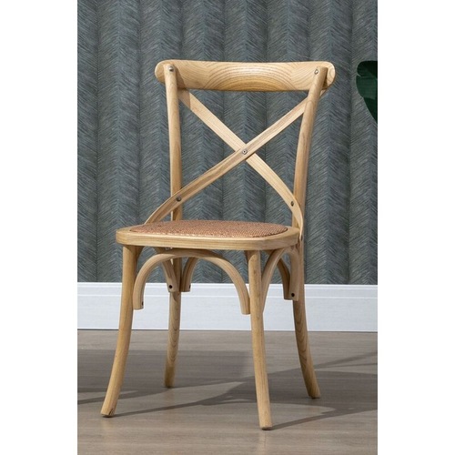 Set of 2 Wooden Crossback Chairs Washed White Commercial Grade - MyDeal