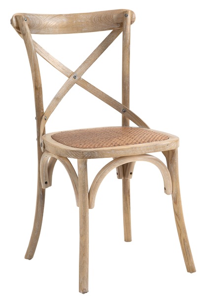 Buy Set of 2 Wooden Crossback Chairs Washed White Commercial Grade ...