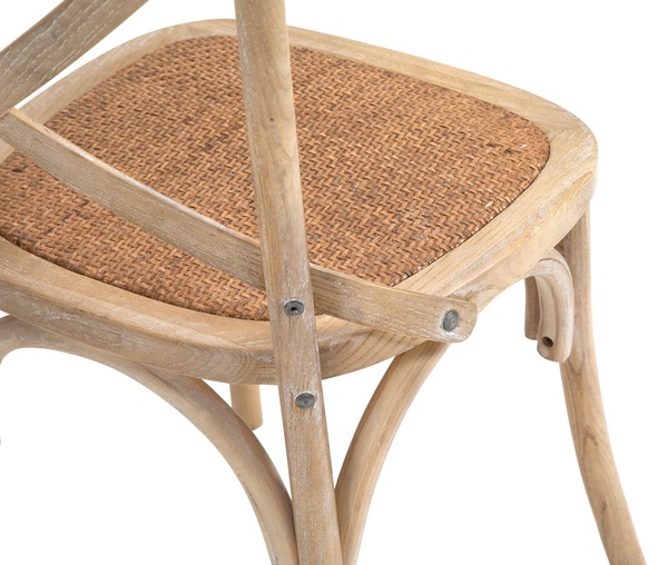 Buy Set of 2 Wooden Crossback Chairs Washed White Commercial Grade ...