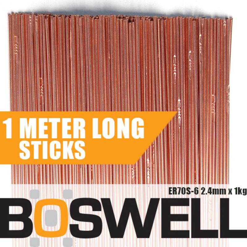 Buy Boswell - 2.4mm x 1KG Mild Steel ER70S-6 TIG FILLER RODS Welding ...