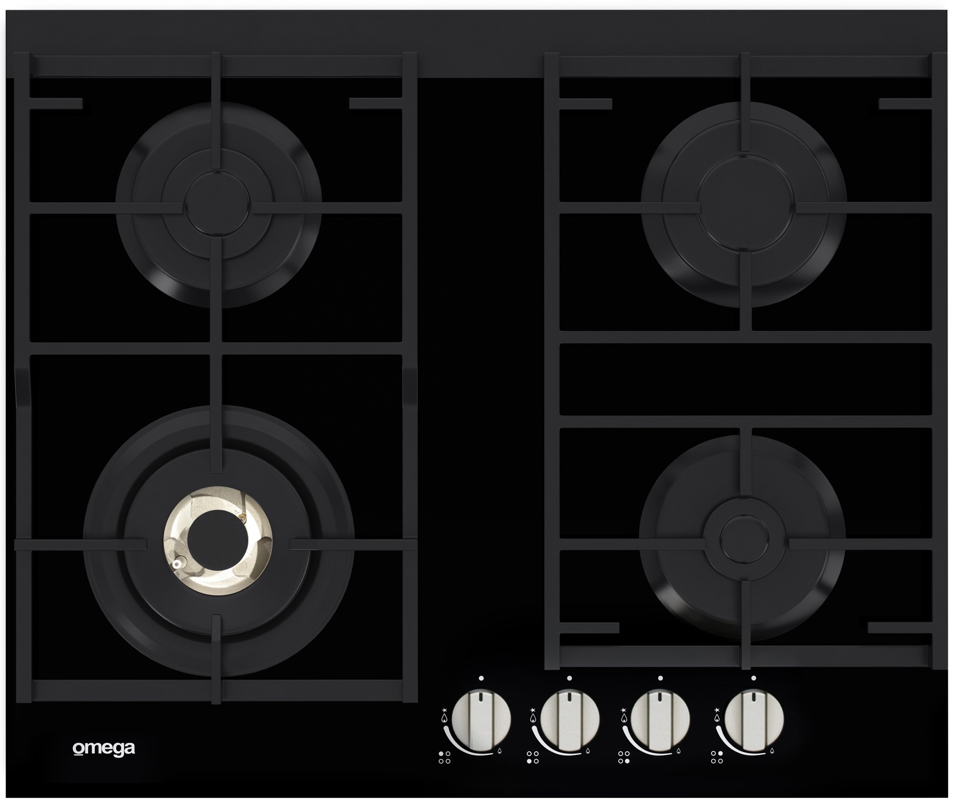 Buy Omega 60cm Black Ceramic Glass Gas Cooktop OCG64FFX - MyDeal Australia