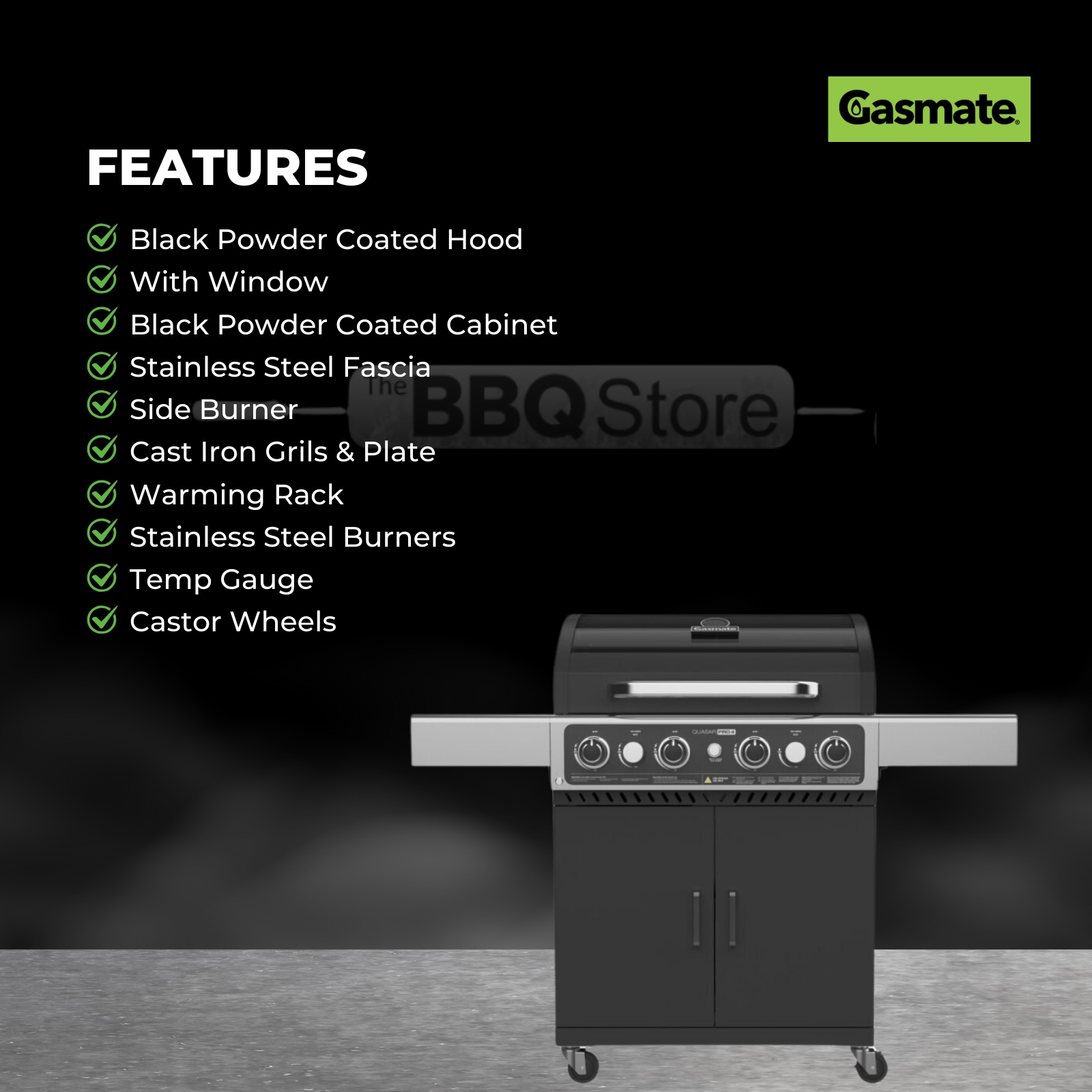 Buy Gasmate 4B Quasar Pro Hooded BBQ - MyDeal Australia