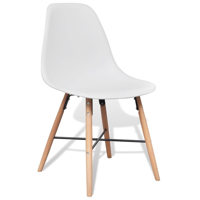 2x Dining Chairs with Hardwood Legs Armless White Home Kitchen Seat ...
