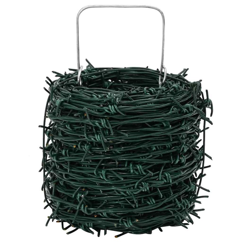 Buy Barbed Wire Entanglement Wire Green Wire Roll 100 m vidaXL - MyDeal