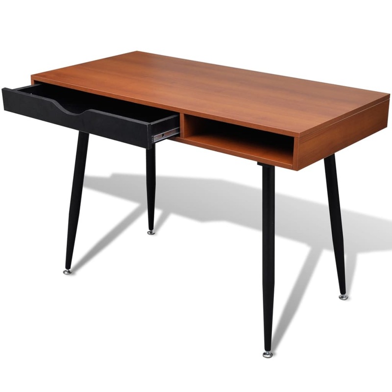 Buy Brown Workstation Computer Desk Laptop Table - MyDeal
