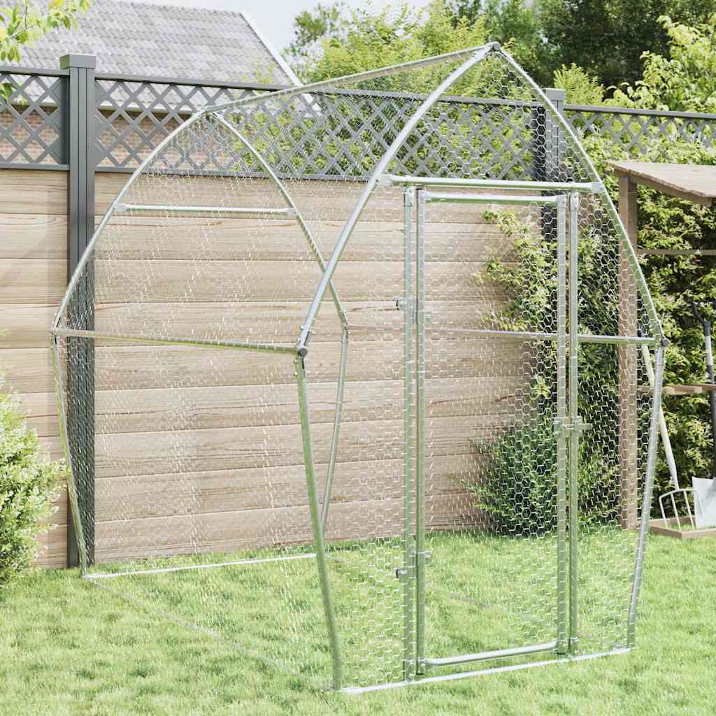 Buy Chicken Cage Hen House Poultry Coop Enclosure Silver Galvanised ...
