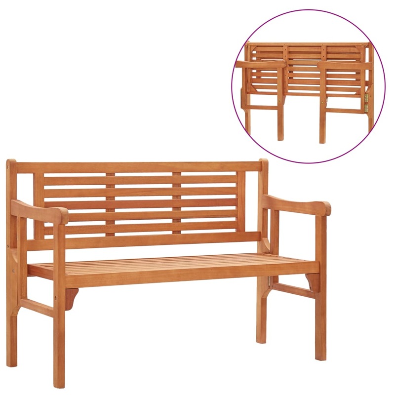Buy Foldable Garden Bench 120 cm Solid Eucalyptus Wood vidaXL - MyDeal